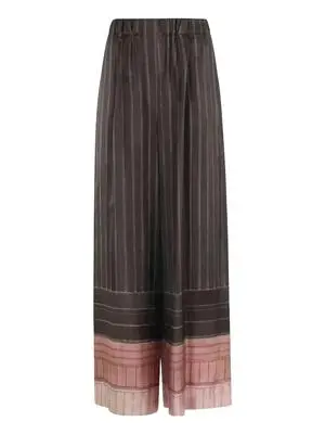 ALYSI Striped Trousers - Brown