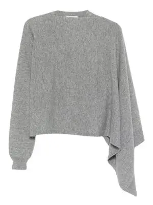 JIL SANDER Long-sleeve Asymmetric Sweater Set - Grey