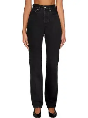 Jacquemus Le De-nîmes Droit Logo Jeans - Black