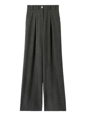 Claudie Pierlot Pinstripe Pleated Trousers - Grey