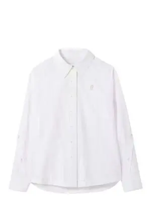Claudie Pierlot Embroidered-logo Striped Shirt - White