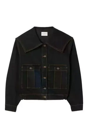 Claudie Pierlot Cotton Denim Trucker Jacket - Black