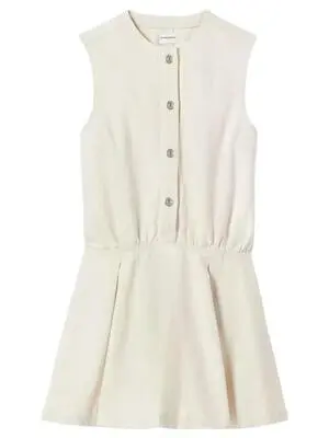 Claudie Pierlot Buttoned Pleated Dress - Neutrals