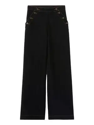 Claudie Pierlot Button-fastening Straight-leg Jeans - Black