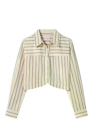 Claudie Pierlot Striped Cropped Shirt - Neutrals