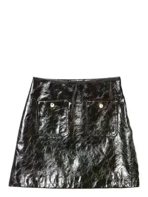 Claudie Pierlot A-line Leather Skirt - Black