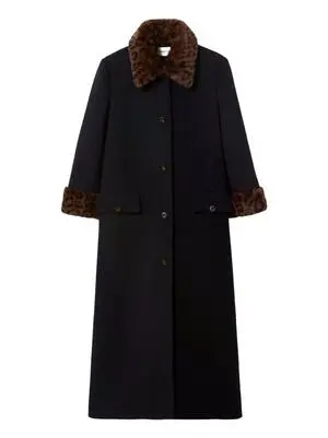 Claudie Pierlot Leopard-print Collar Coat - Blue