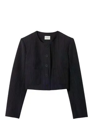 Claudie Pierlot Pinstripe Jacket - Black