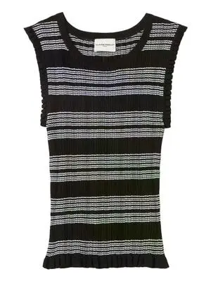 CLAUDIE PIERLOT Striped Ruffled Top