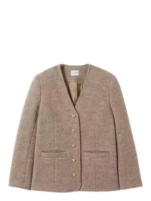 Claudie Pierlot Button-down V-neck Jacket - Neutrals