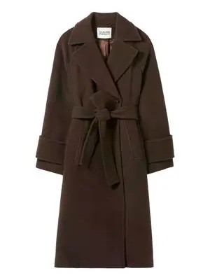 Claudie Pierlot Belted Double-breasted Coat - Brown