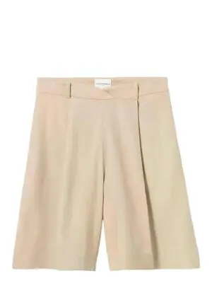 Claudie Pierlot Pleated Belt-loops Shorts - Neutrals
