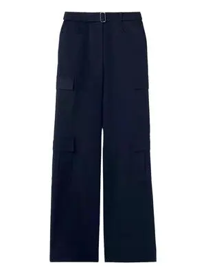 Claudie Pierlot Belted Wide-leg Cargo Trousers - Blue