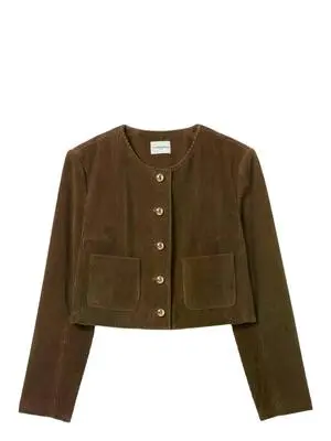 Claudie Pierlot Corduroy Cropped Jacket - Brown