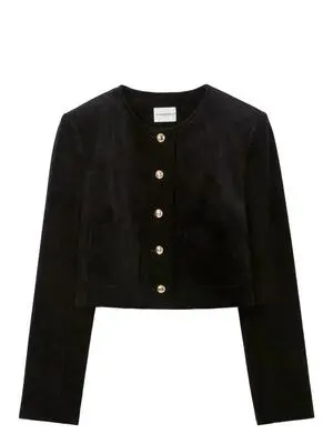 Claudie Pierlot Cropped Corduroy Jacket - Black
