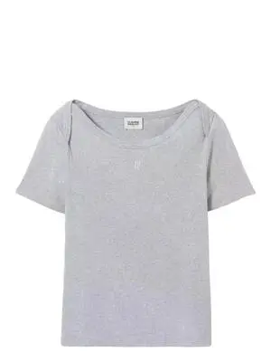 Claudie Pierlot Boat-neck T-shirt - Grey