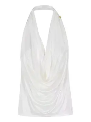 Elisabetta Franchi Halterneck Cowl-neck Blouse - White