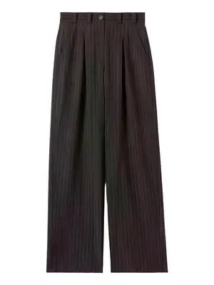Claudie Pierlot Pinstripe Pleated Trousers - Brown