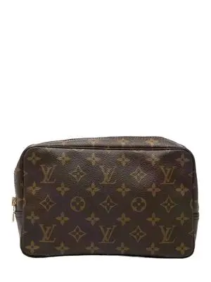 LOUIS VUITTON 1985 Monogram Trousse Toilette 23 Clutch - Brown