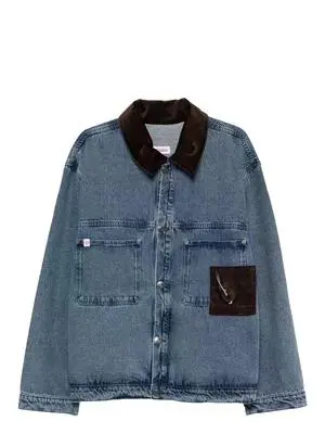 CHARLES JEFFREY Corduroy-collar Jacket - Blue