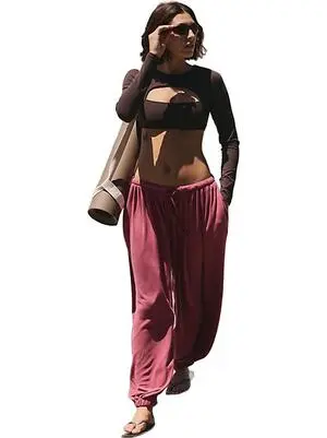 Free People Momentum Balloon Track Pants - Brick