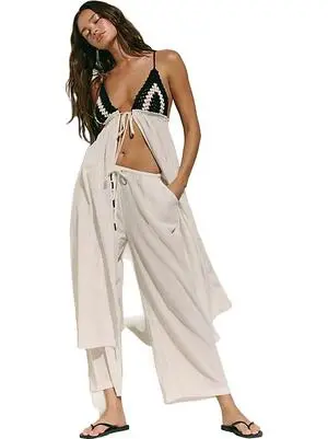 Free People Cotton Pant Set - Black And White Combo