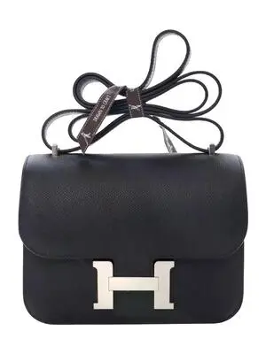 Hermès 2025 Mini Epsom Constance Iii 18 Crossbody Bag - Black