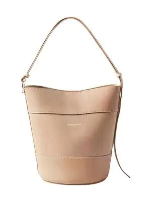Claudie Pierlot Solveig Leather Bucket Bag - Neutrals
