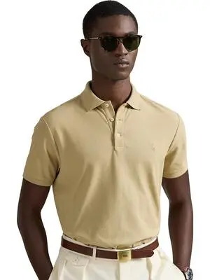 Ralph Lauren Custom Slim Fit Honeycomb-mesh Polo - Coastal Beige