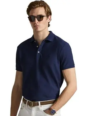 Ralph Lauren Custom Slim Fit Honeycomb-mesh Polo - Cruise Navy