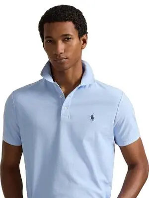 Ralph Lauren Custom Slim Fit Honeycomb-mesh Polo - Office Blue