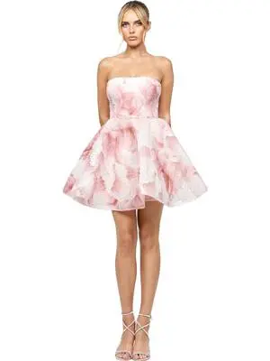 BARIANO Strapless A-line Mini Dress - Blush