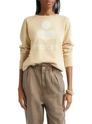 Isabel Marant Millyny Flocked Logo Fleece Sweatshirt - Light Ochre