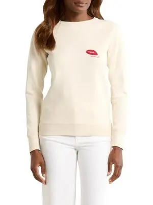 Isabel Marant Millyny Lips Embroidered Sweatshirt - Ecru