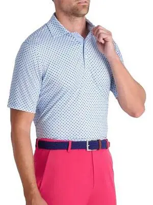 FAIRWAY & GREENE Roy Print Golf Polo - Bluff