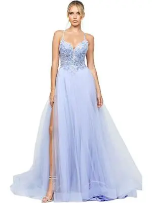 BARIANO Adina Tulle Ball Gown - Light Purple