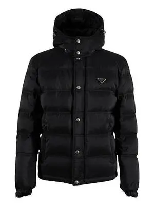 Prada Logo Down Jacket - Black