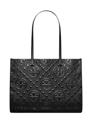 Tory Burch T Monogram Embossed Tote - Black