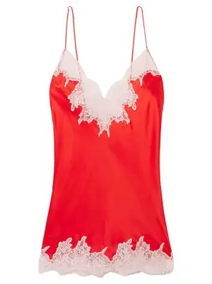 SKIMS Silk Lace Mini Slip Dress - Red