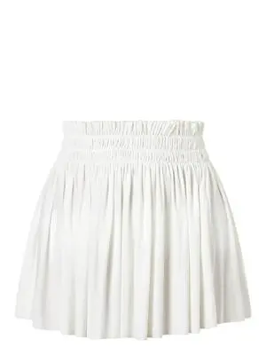 Norma Kamali Pickleball Pleated Jersey Tennis Skirt - White