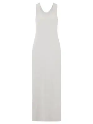 Norma Kamali Racer Stretch Satin-jersey Maxi Dress - Gray
