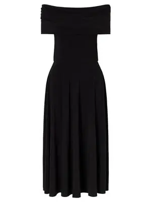 Norma Kamali Off-the-shoulder Jersey Midi Dress - Black