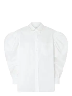 Simone Rocha Embellished Cotton-poplin Shirt - White