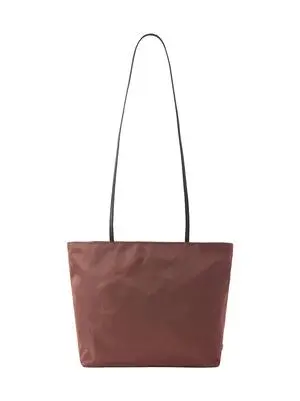 VALESQUE Leather-trimmed Nylon-satin Tote - Brown