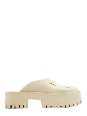 Gucci Platform Perforated G Sandal Rubber - White