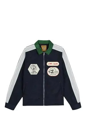 BRAIN DEAD Meltdown Racing Jacket - Navy Blue