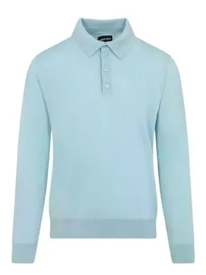 Giorgio Armani Long-sleeve Polo Shirt - Blue