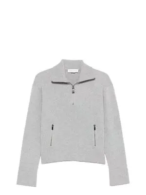Victoria Beckham Half-zip High Neck Sweater - Grey
