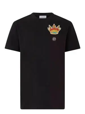 Philipp Plein Embroidered Crown Crystal T-shirt - Black