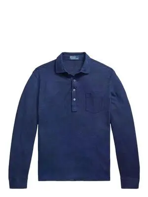 Polo Ralph Lauren Long-sleeve Linen Polo Shirt - Blue